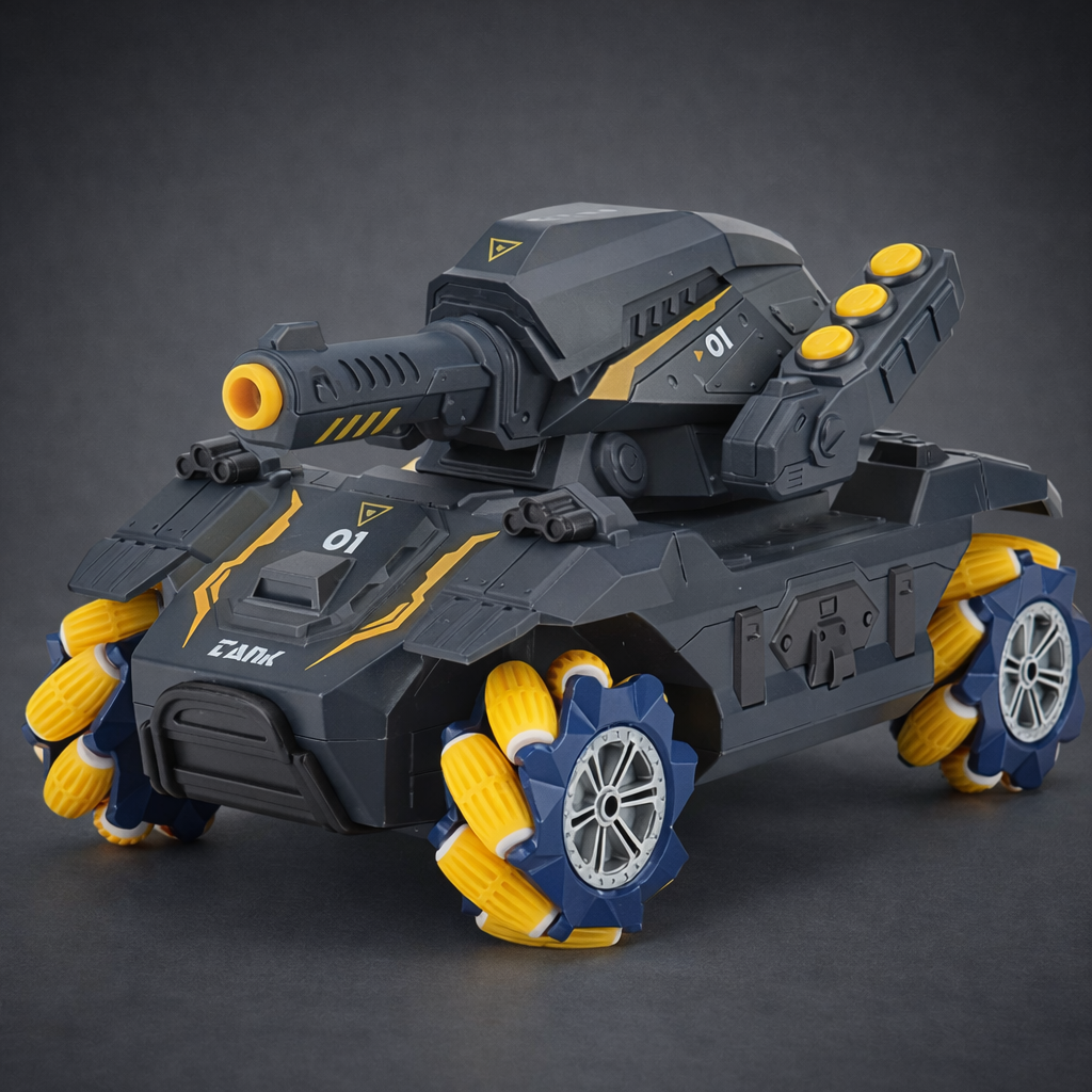 RC Battle Shooting Tank Toy for Kids – 2.4GHz Remote, 4WD 360° Rotatin ...
